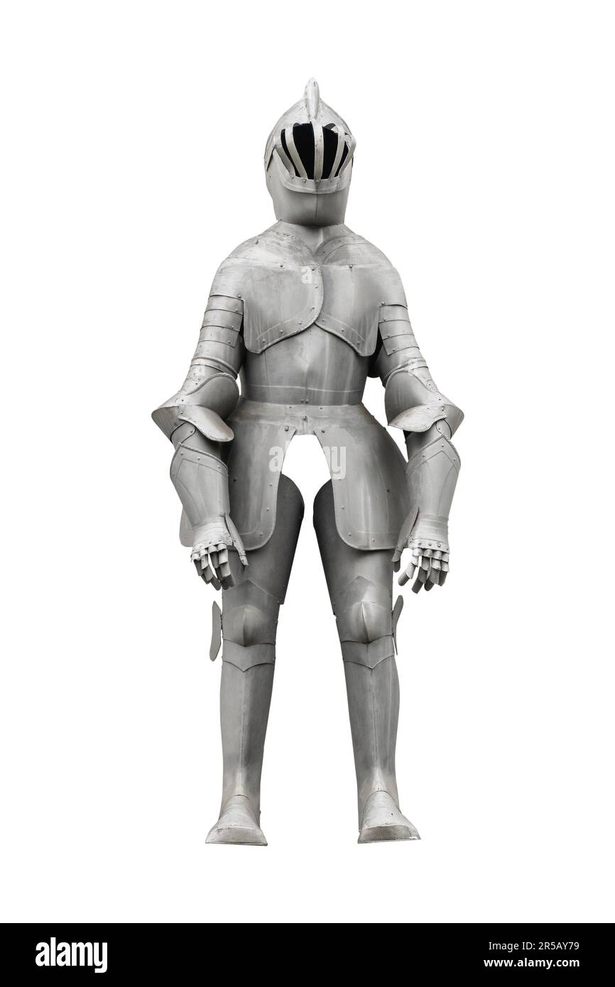Medieval knight's armor isolated on white background Stock Photo - Alamy