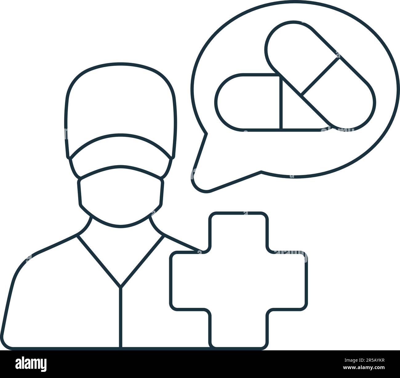 Consulting pharmacy icon. Monochrome simple sign from pharmacy ...