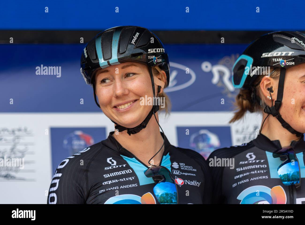 Maeve Plouffe of Team DSM the Classique UCI Women's WorldTour road race ...