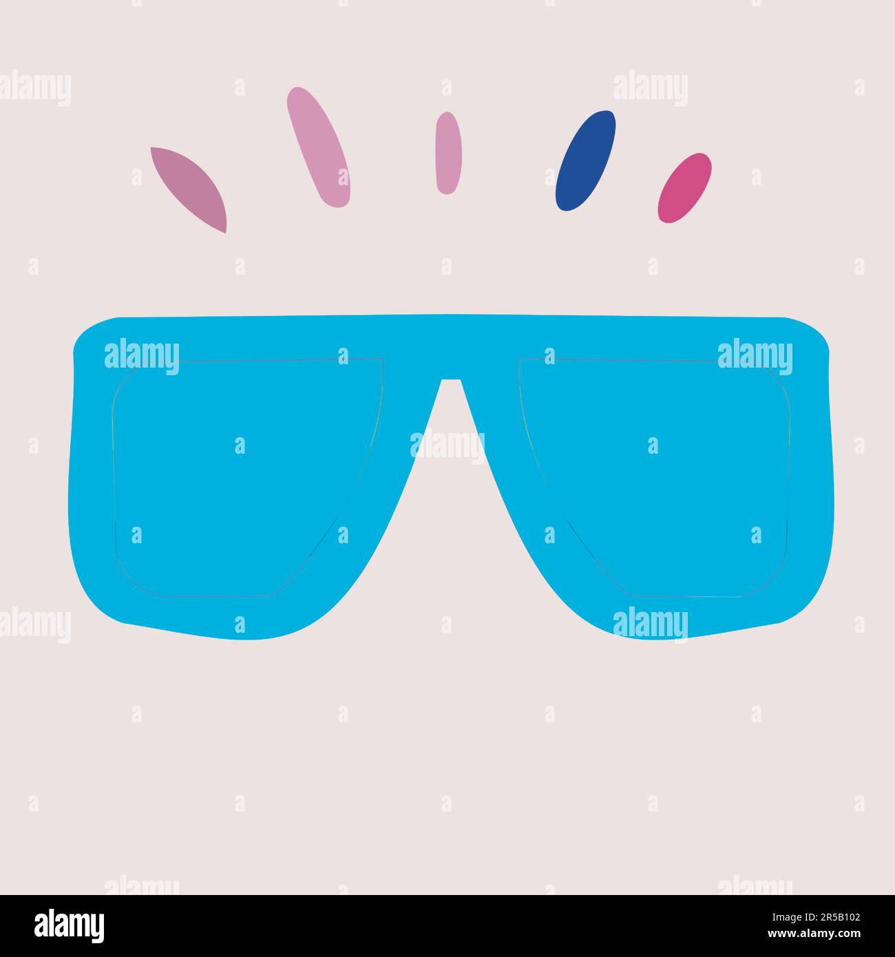 Flat illustration of blue glasses. vector illustration Stock Vector ...
