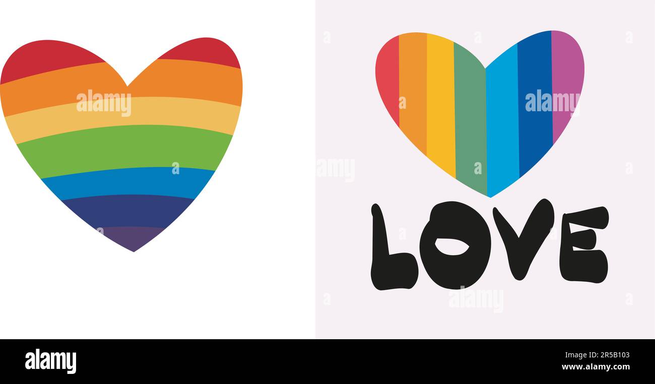 Love is love. Love always wins. Vector illustration of the Pride parade ...