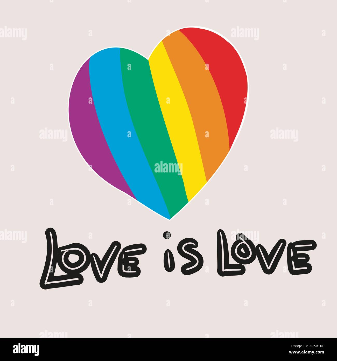 Love is love. Love always wins. Vector illustration of the Pride parade ...