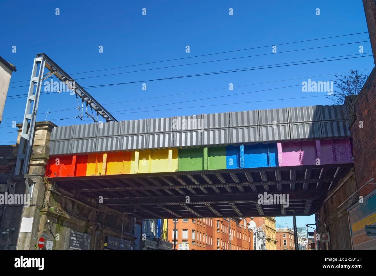 UK, West Yorkshire, Leeds, Lower Briggate, Leeds Freedom Bridge Stock ...