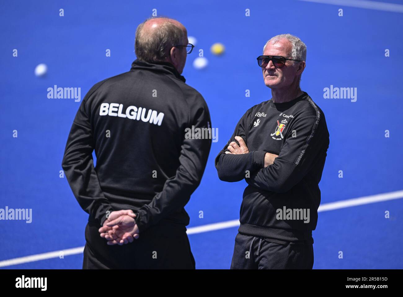 London, UK. 02nd June, 2023. Belgium's head coach Michel van den Heuvel ...