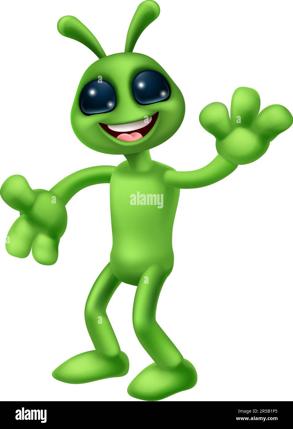 Cute Green Alien Cartoon