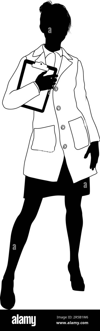 Scientist Female Engineer Woman Silhouette Person Stock Vector Image ...