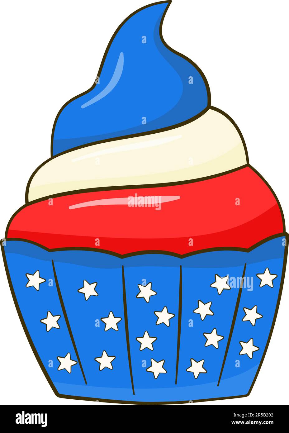 Cupcake in the USA flag colors. 4th of July. Independence Day. Vector ...
