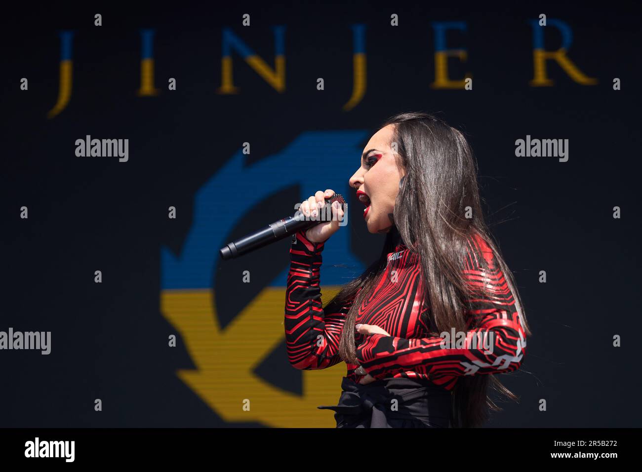 Rhineland-Palatinate, Nürburg: 02 June 2023, Singer Tatiana Shmailyuk performs with Ukrainian ...