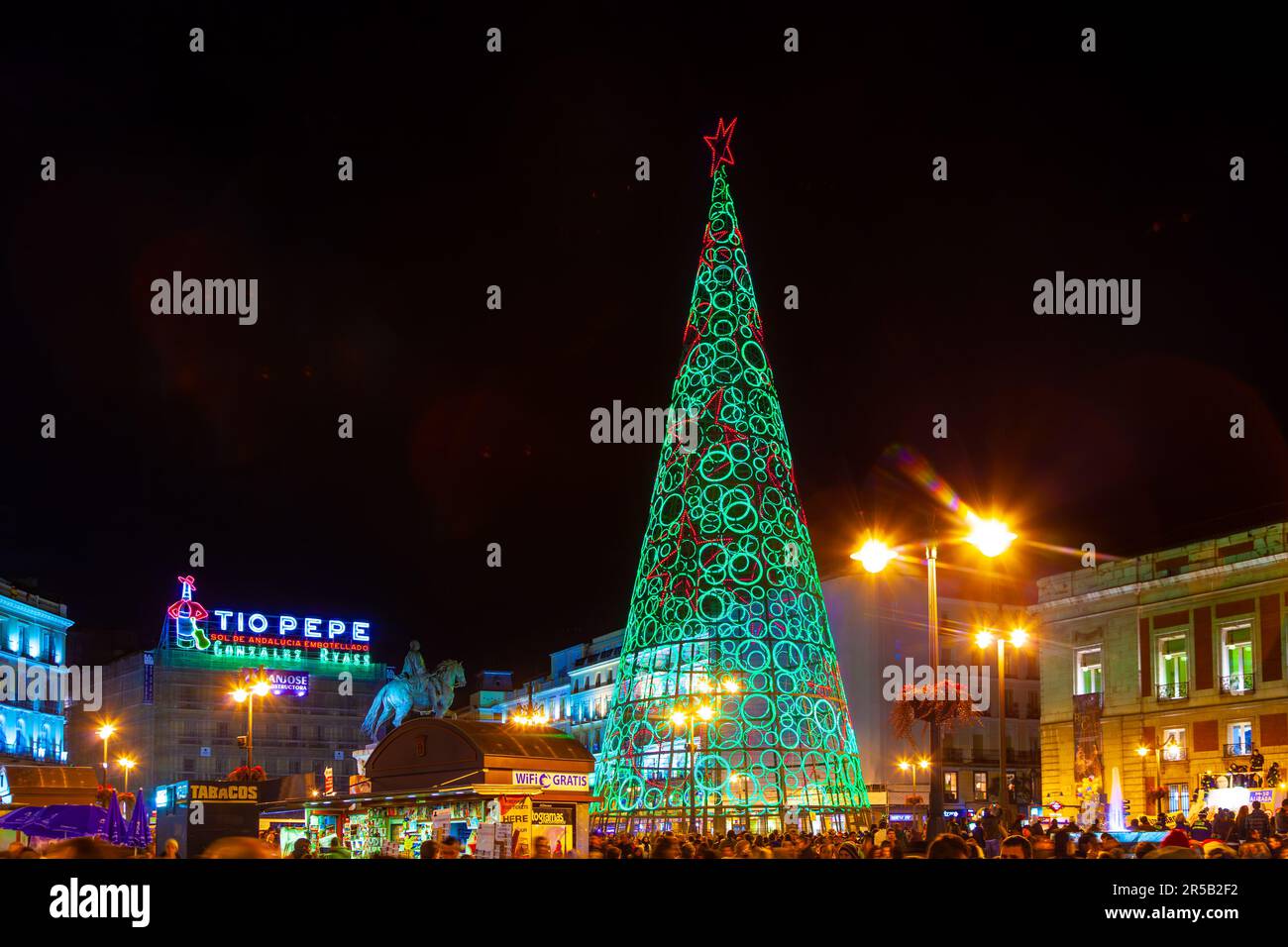 Madrid, Spain - December 22, 2010: People have fun in Christmas time ...