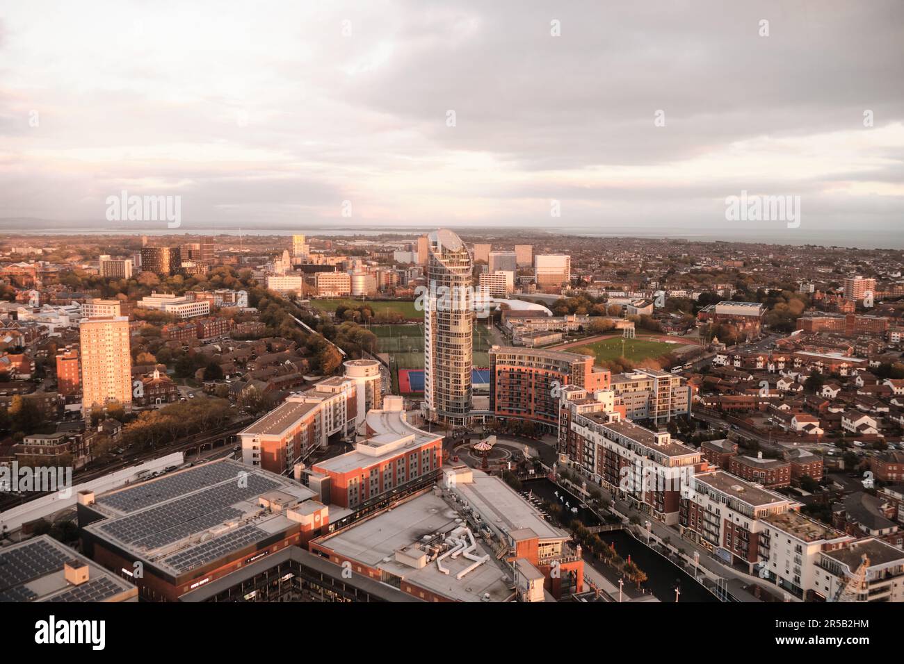 Portsmouth, United Kingdom - November 6 2021: Aerial view of Gunwharf ...