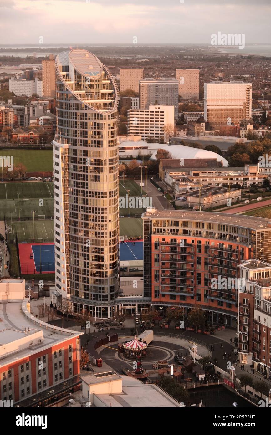 Portsmouth, United Kingdom - November 6 2021: Aerial view of Gunwharf ...