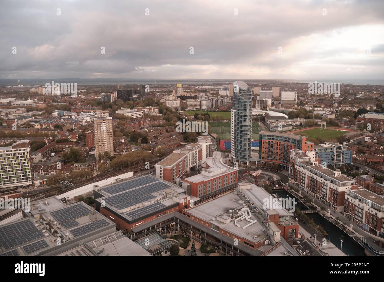 Portsmouth, United Kingdom - November 6 2021: Aerial view of Gunwharf ...