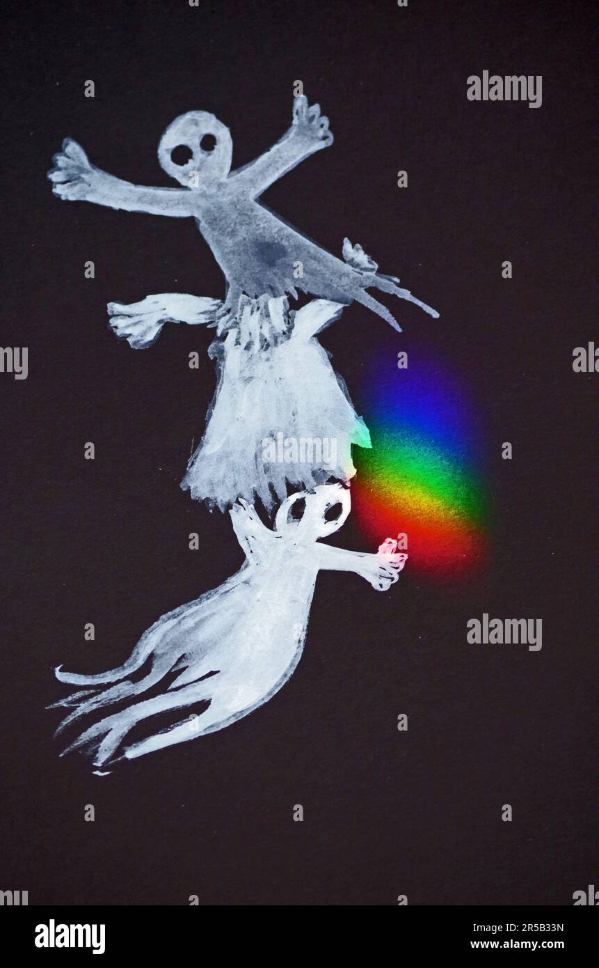 Ghosts with Rainbow Stock Photo - Alamy