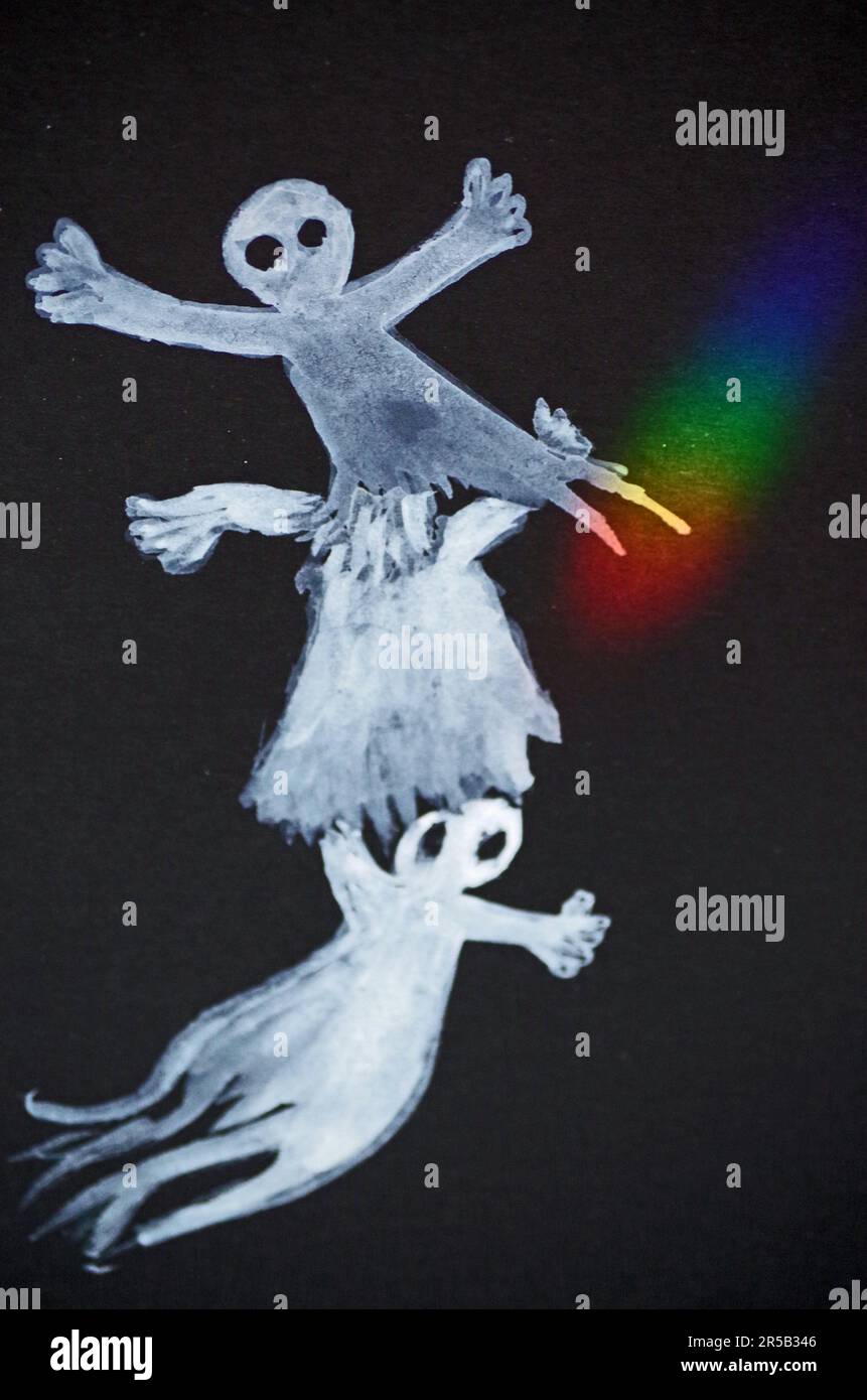 Ghosts with Rainbow Stock Photo - Alamy