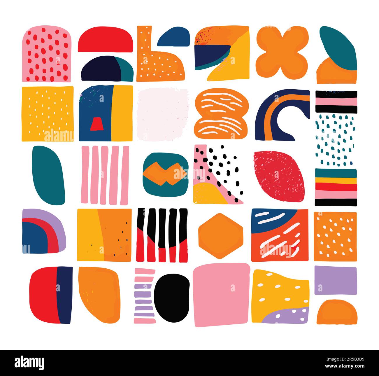 Colorful trendy abstract geometric shape. modern drawings Stock Vector ...