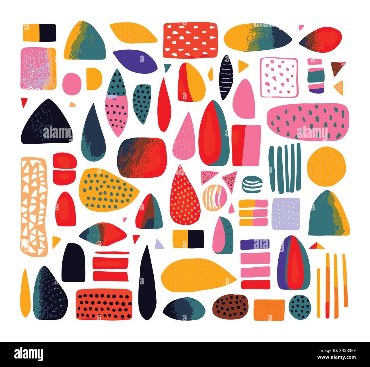 Colorful trendy abstract geometric shape. modern drawings Stock Vector ...