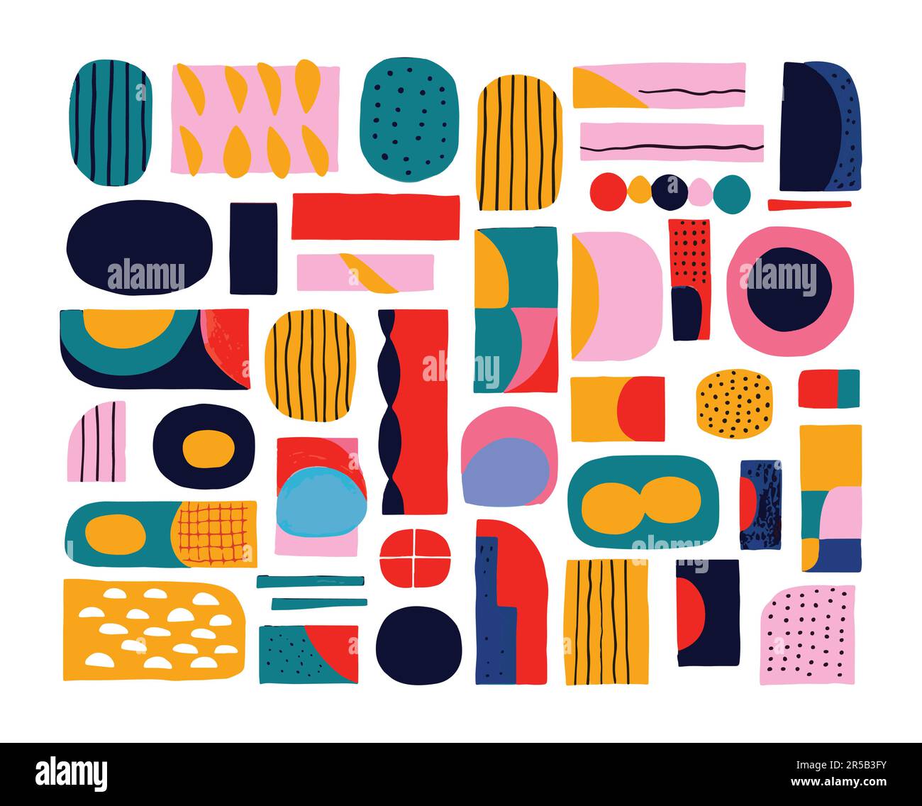 Colorful trendy abstract geometric shape. modern drawings Stock Vector ...