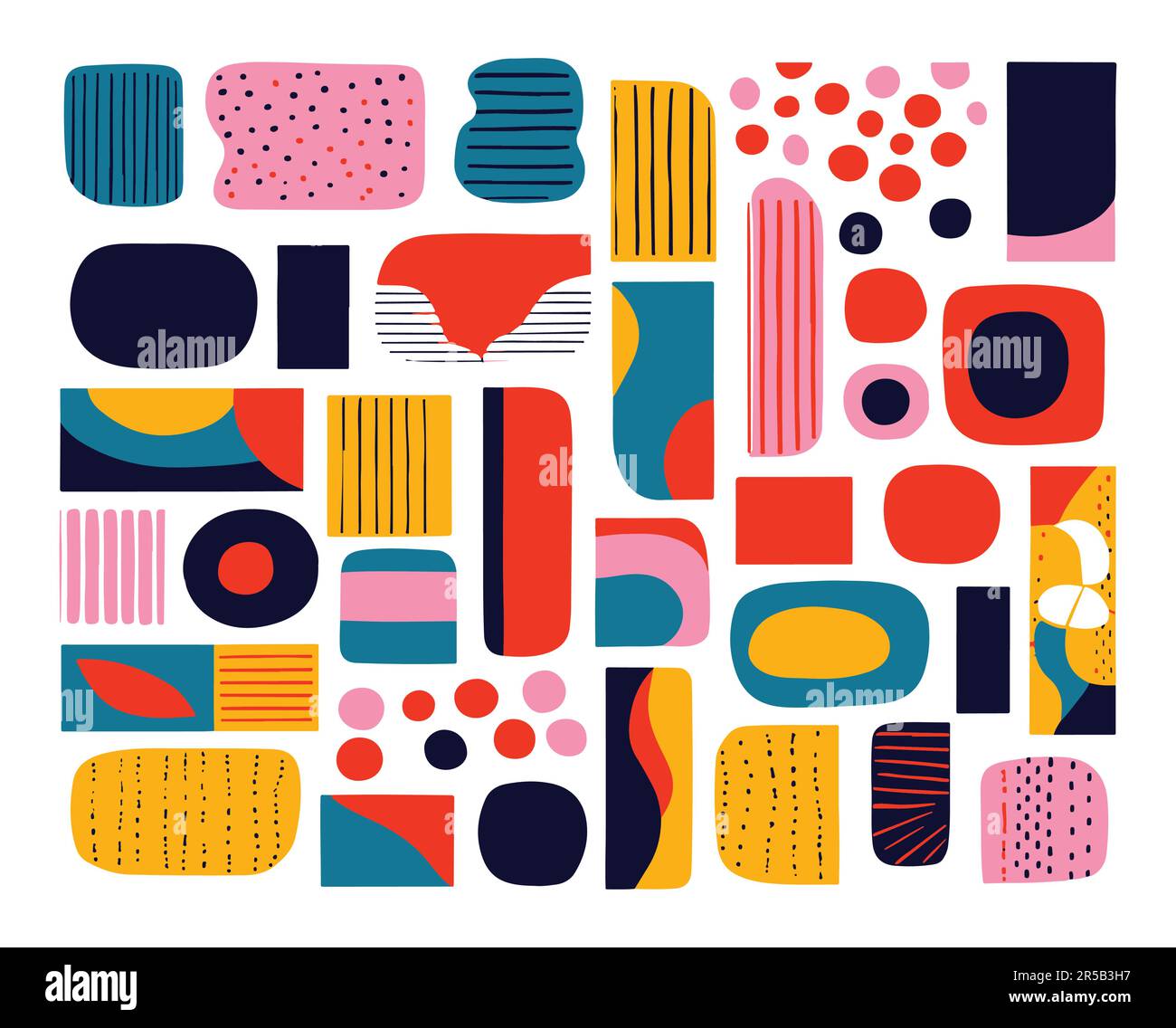 Colorful trendy abstract geometric shape. modern drawings Stock Vector ...