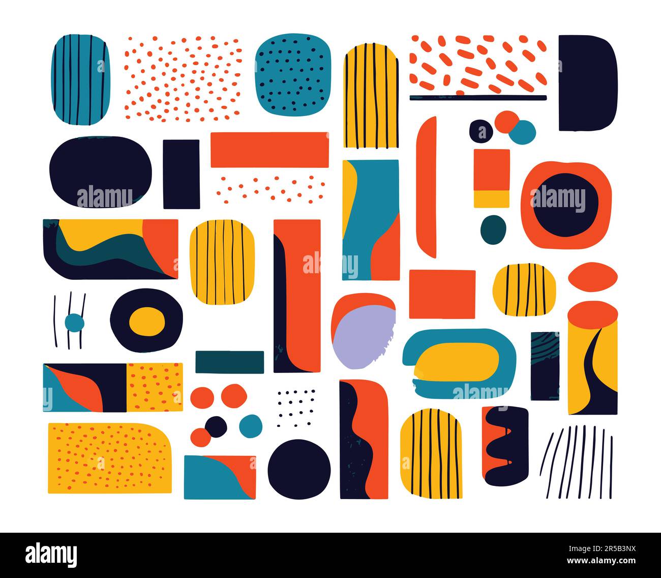 Colorful trendy abstract geometric shape. modern drawings Stock Vector ...