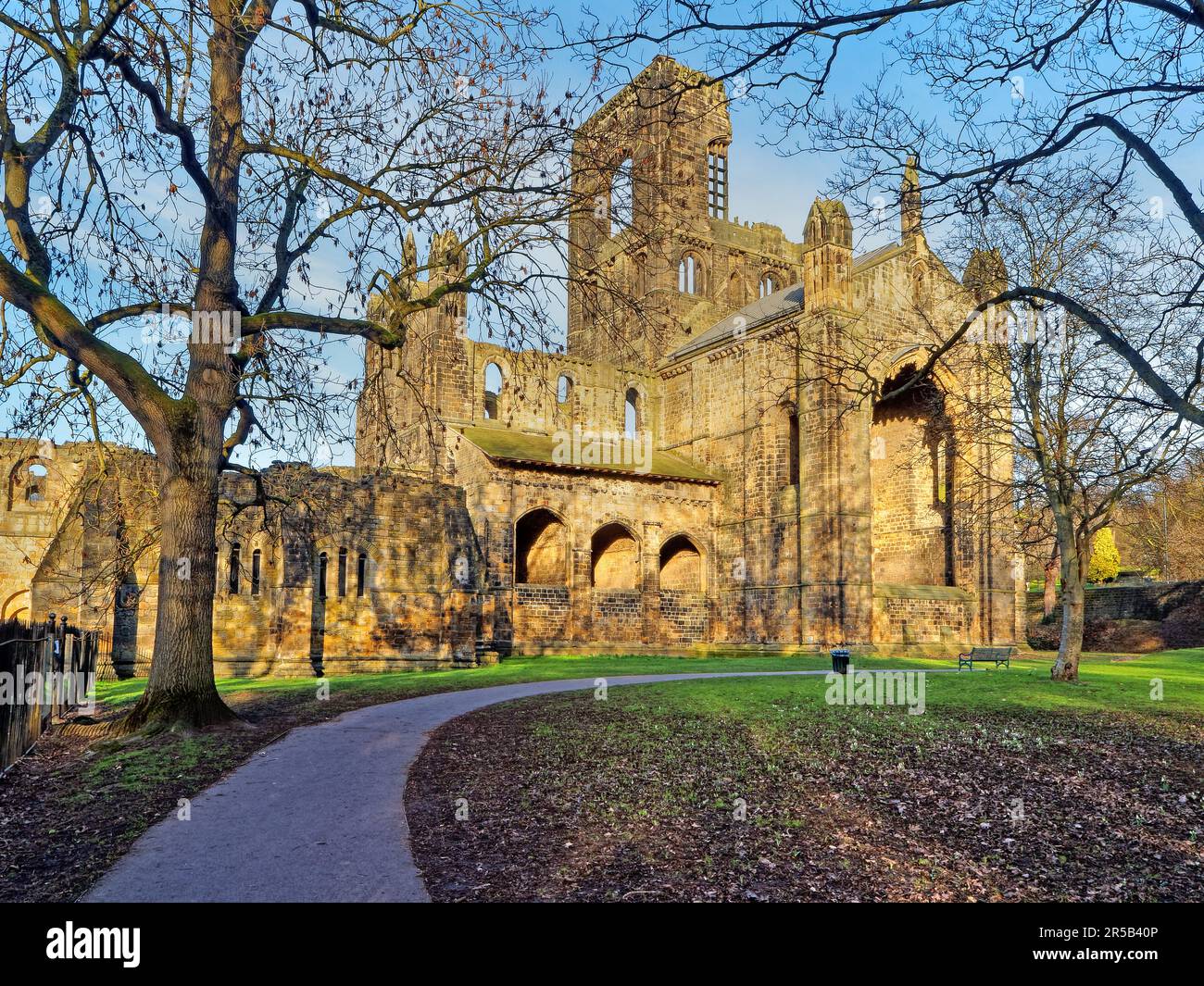 UK, Leeds, Kirkstall Abbey Ruins Stock Photo - Alamy