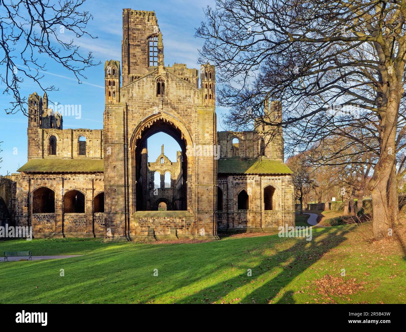 UK, Leeds, Kirkstall Abbey Ruins Stock Photo - Alamy