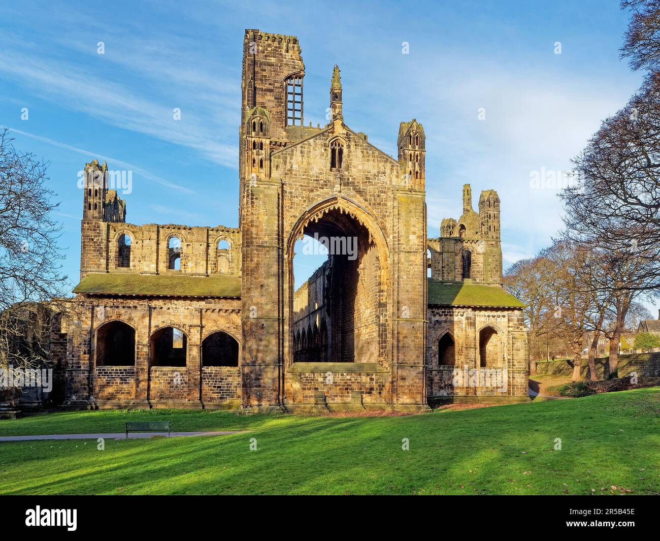 UK, Leeds, Kirkstall Abbey Ruins Stock Photo - Alamy