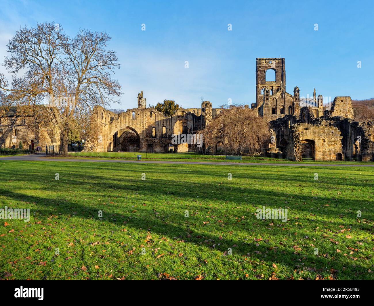 UK, Leeds, Kirkstall Abbey Ruins Stock Photo - Alamy