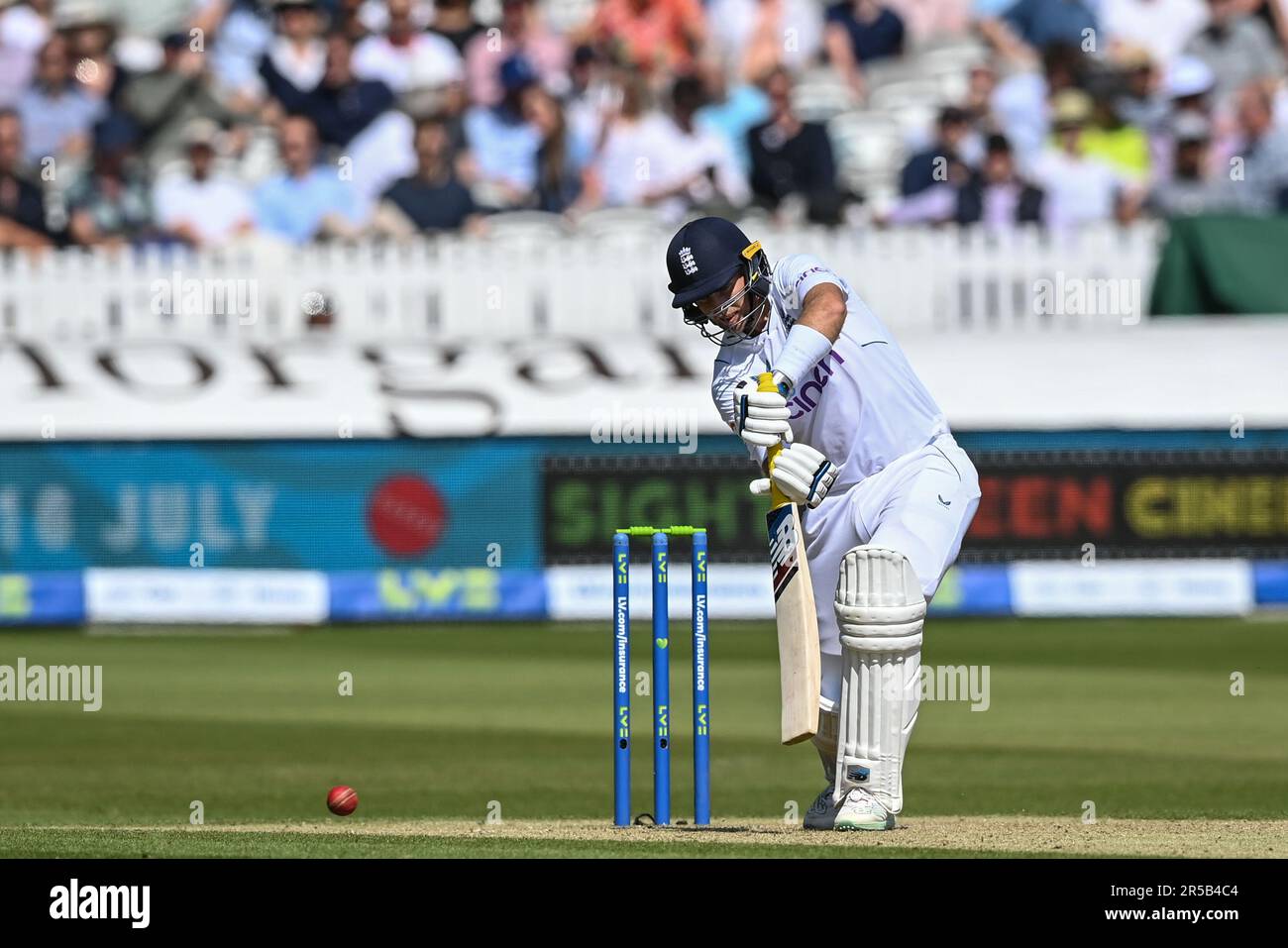 Joe Root of England drives for a single during the LV= Insurance Test ...