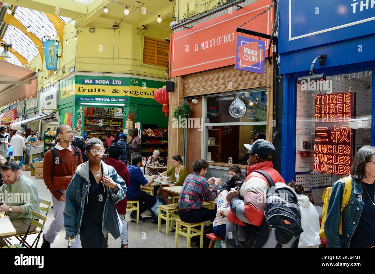 mamalan and three uncles; brixton SW9 market with stalls shops ...