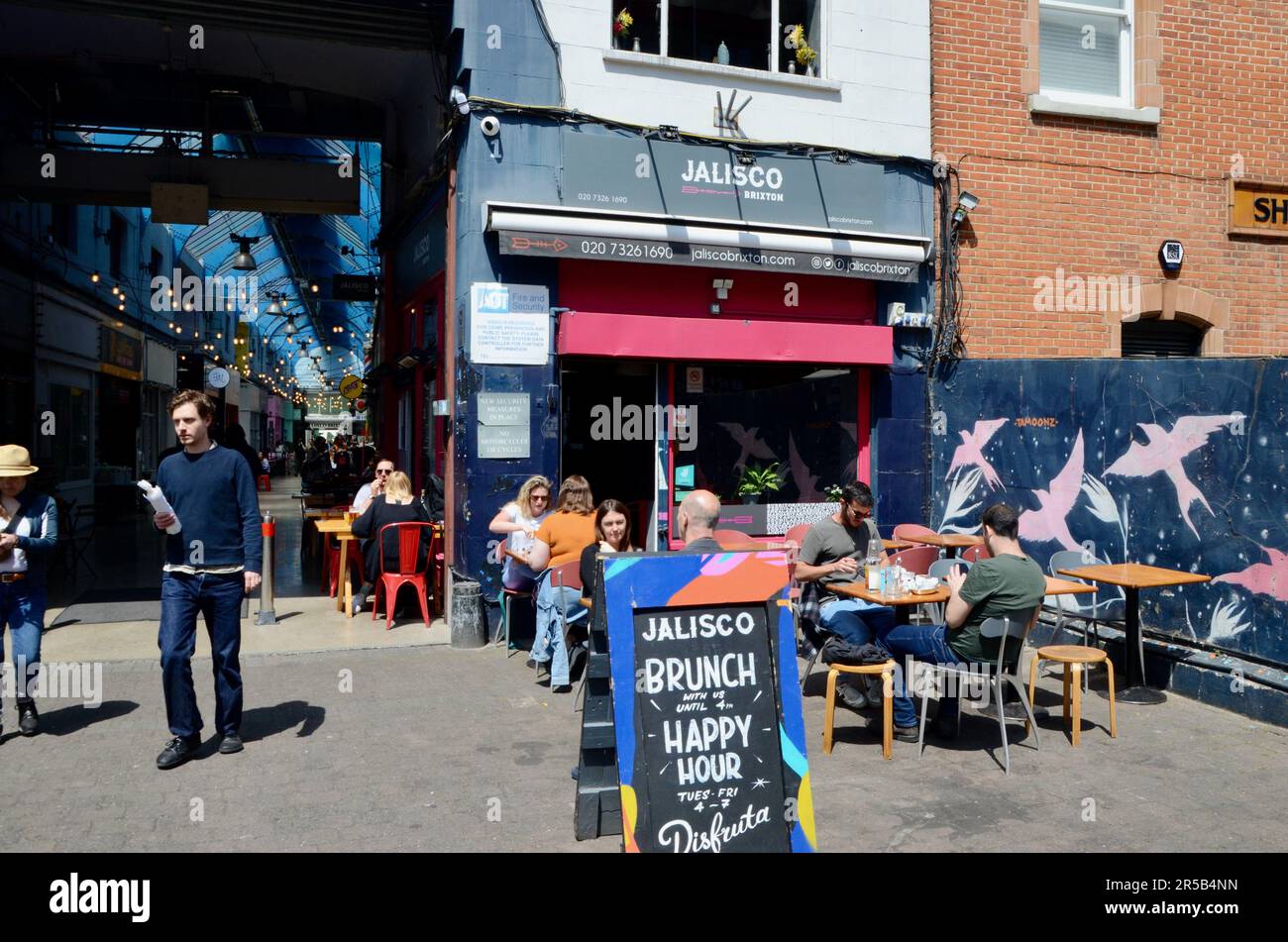 jalisco; brixton SW9 market with stalls shops restaurants bars etc in ...