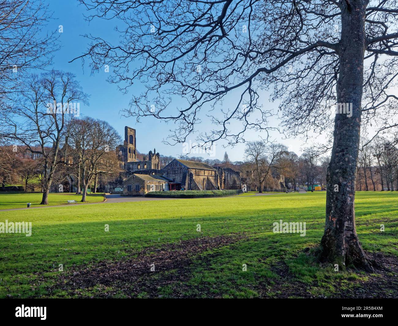 UK, Leeds, Kirkstall Abbey Ruins Stock Photo - Alamy
