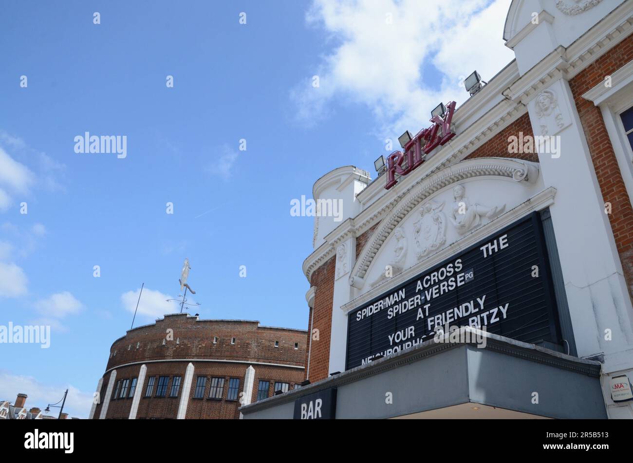 the ritzy cinema ;brixton SW9 market with stalls shops restaurants bars ...