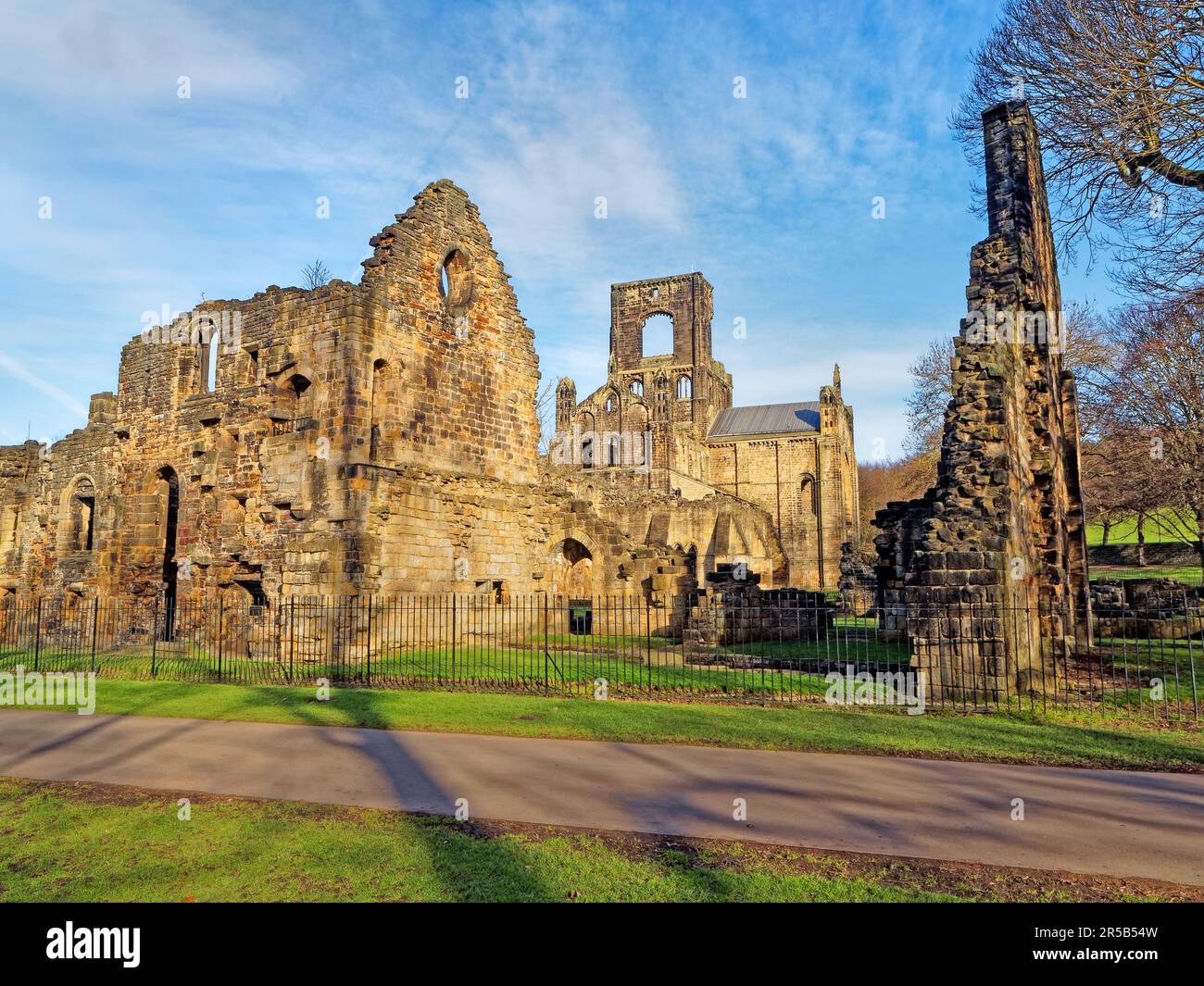 UK, Leeds, Kirkstall Abbey Ruins Stock Photo - Alamy