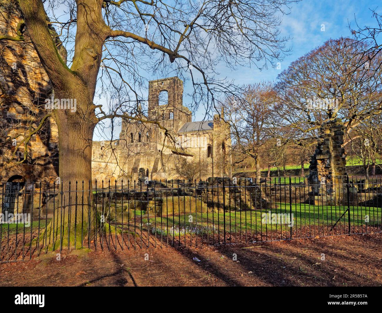 UK, Leeds, Kirkstall Abbey Ruins Stock Photo - Alamy