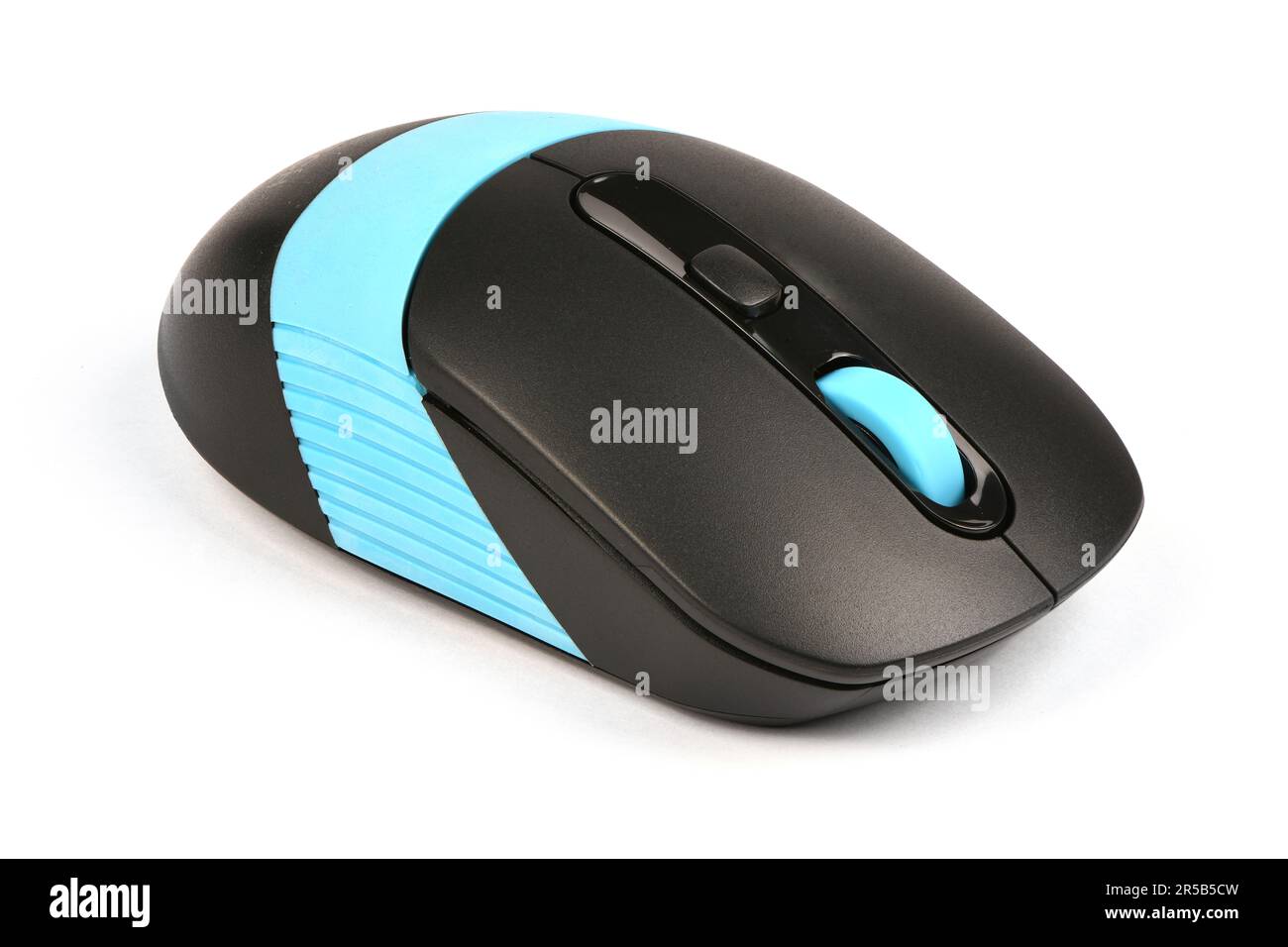 Computer wireless mouse on a white background. Side view. High ...