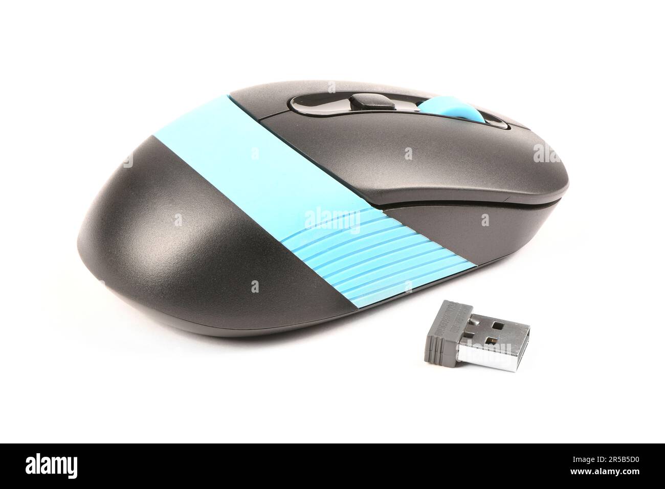 Computer wireless mouse on a white background. Side view. High ...