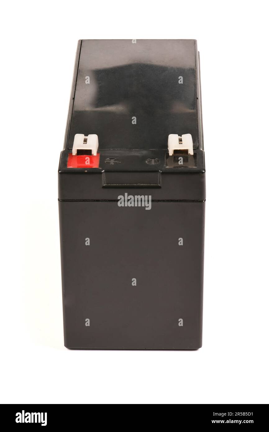 Acid Sealed Battery from Uninterruptible Power Supply. Side view. High ...