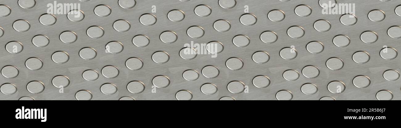 Seamless long banner, Induction frying pan bottom. Metal texture. Full ...