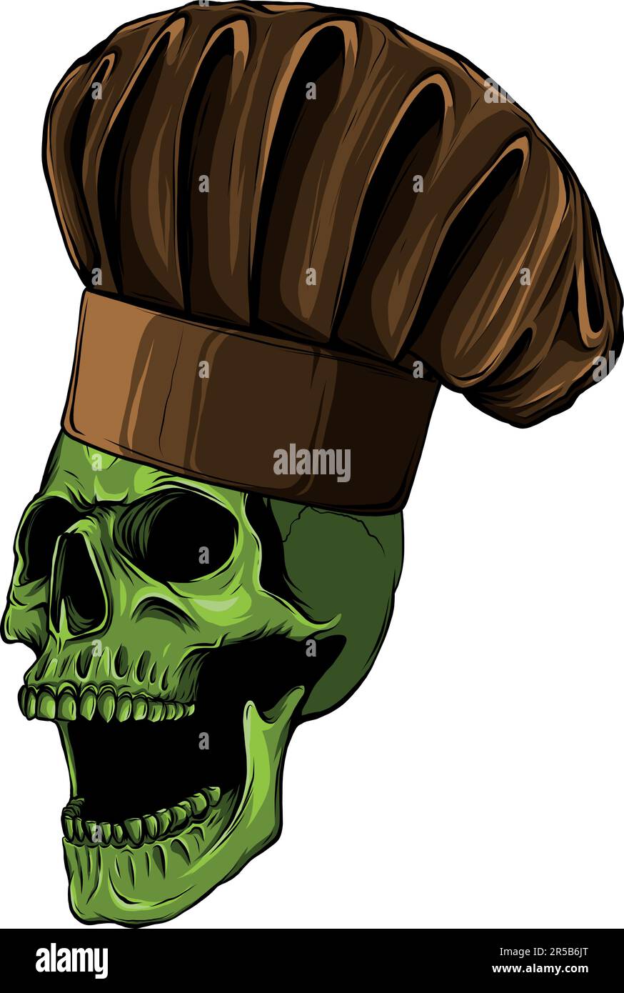 vector illustration of skull in chef hat Stock Vector Image & Art - Alamy