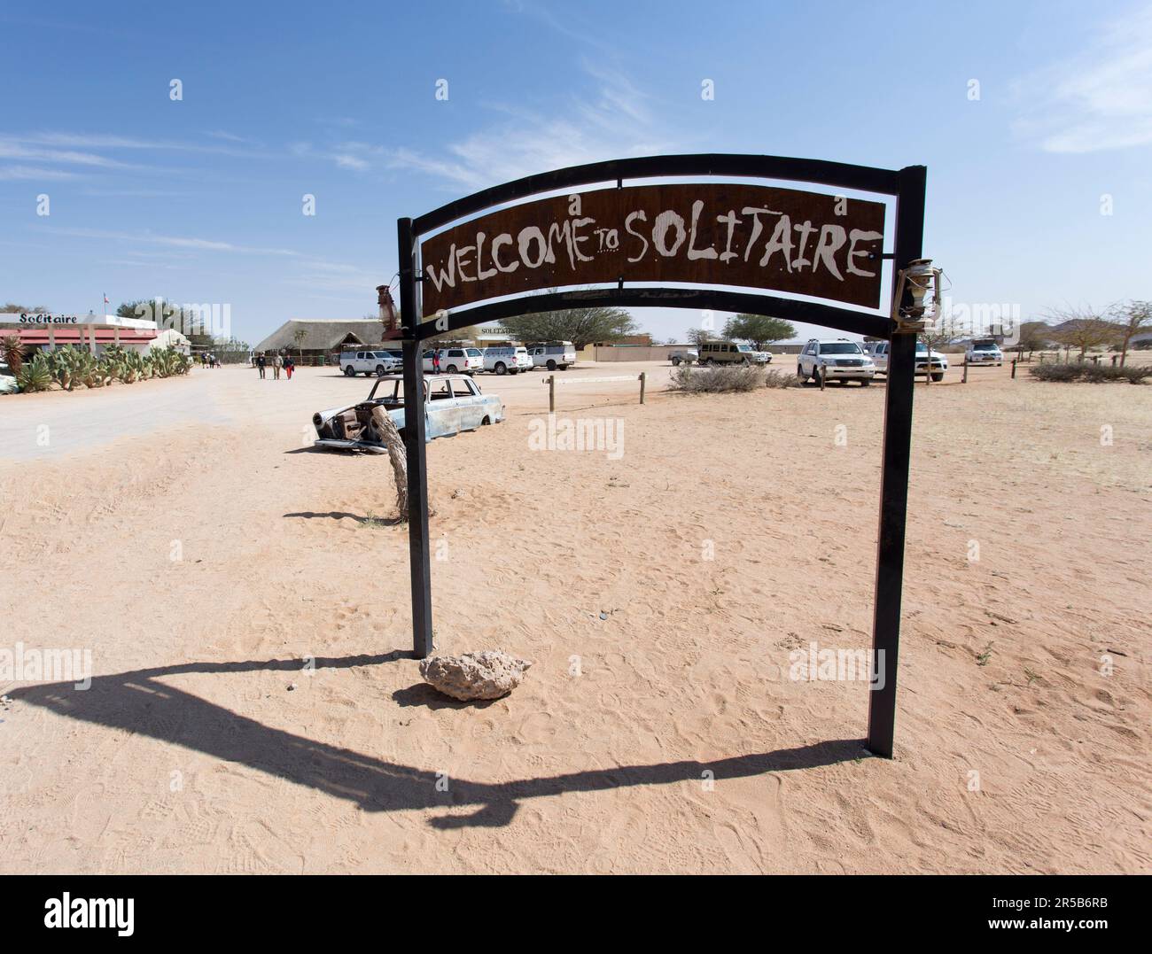 Solitaire, Namibia - August 12, 2018: entrance in Solitaire, famous ...