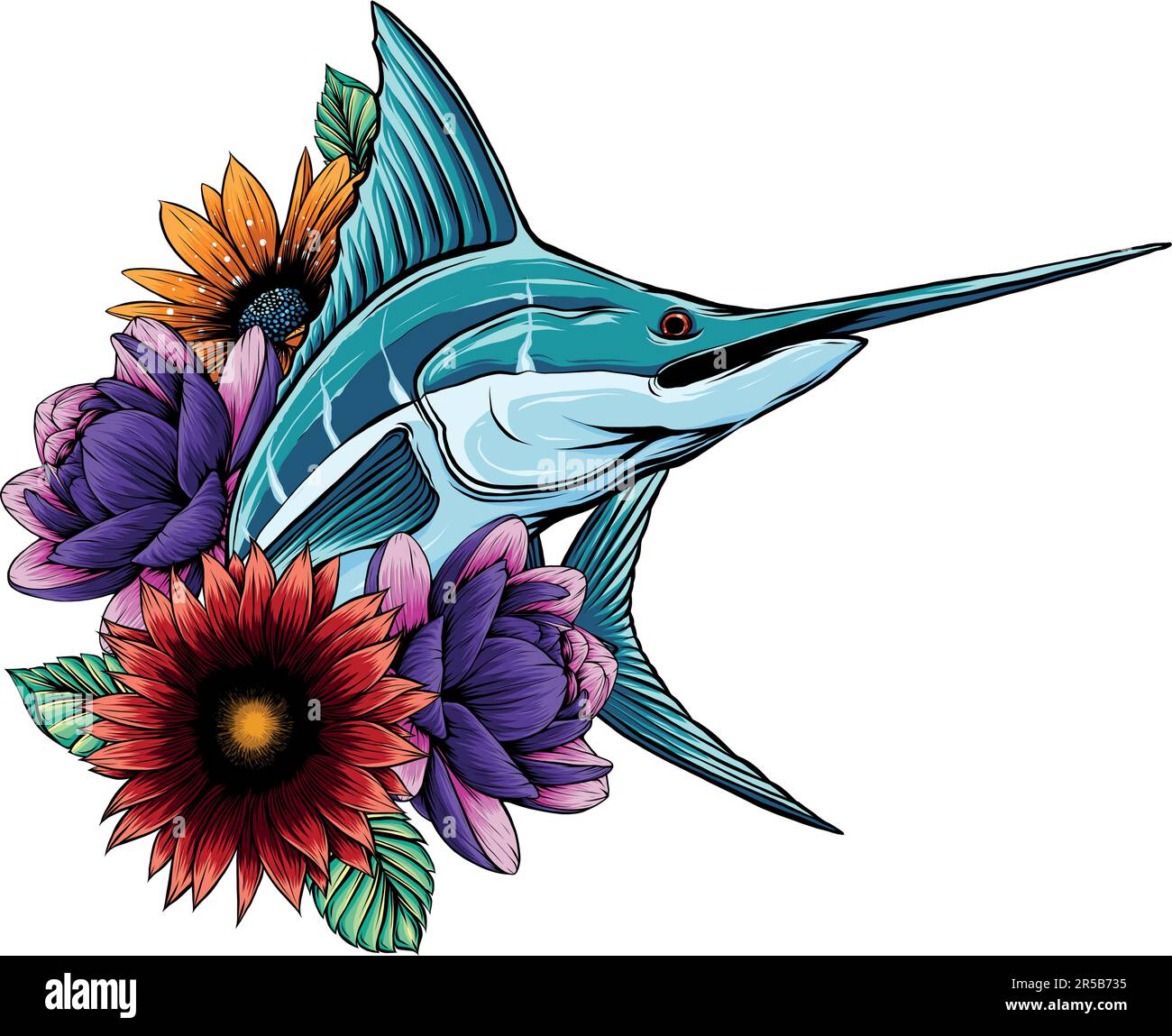 Swordfish illustration hi-res stock photography and images - Alamy
