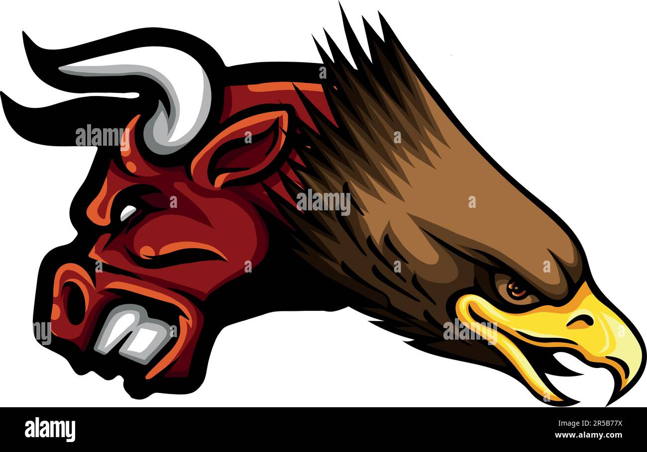 vector illustration of bull and eagle head Stock Vector Image & Art - Alamy