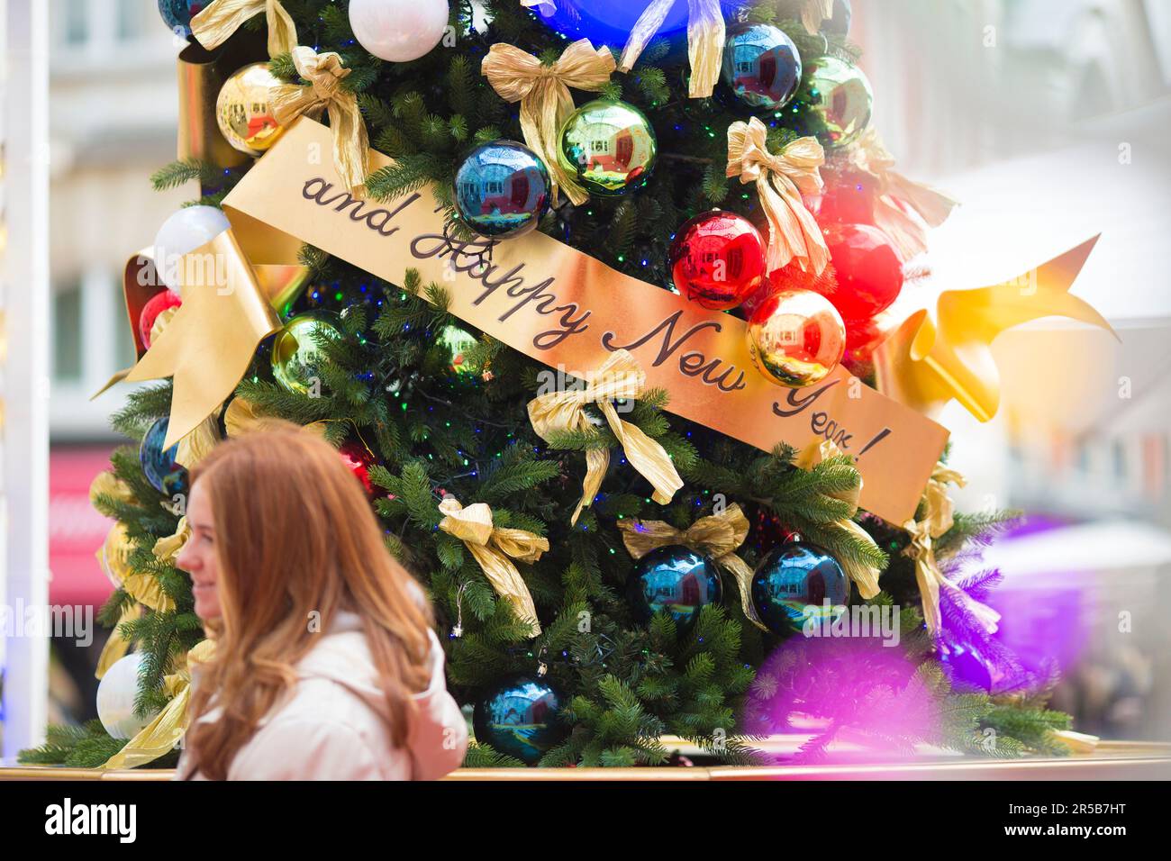 Christmassy decorations and outfits are seen in Covent Garden, central ...