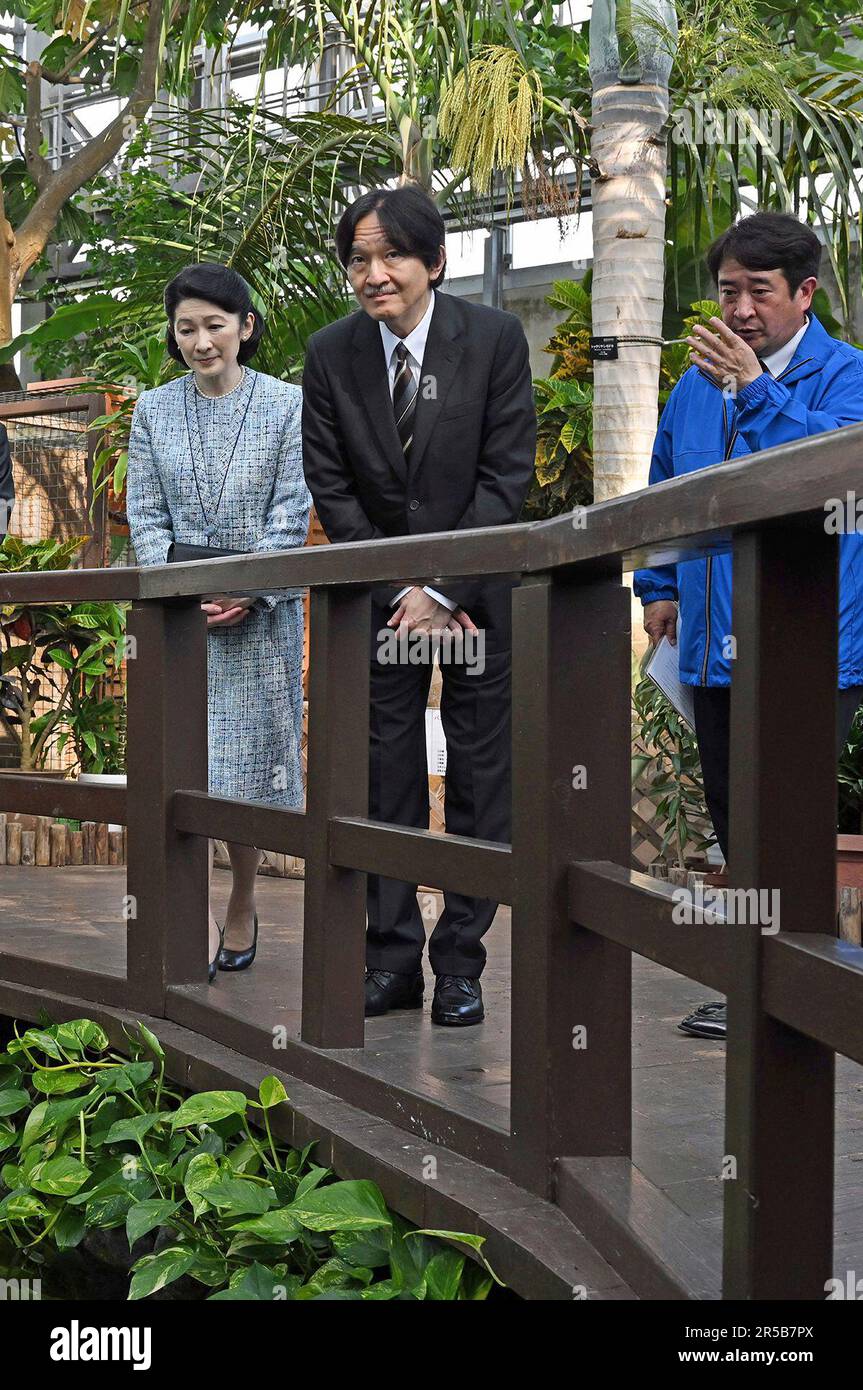 Japanese Crown Prince Akishino and Crown Princess Kiko visit a tropical ...
