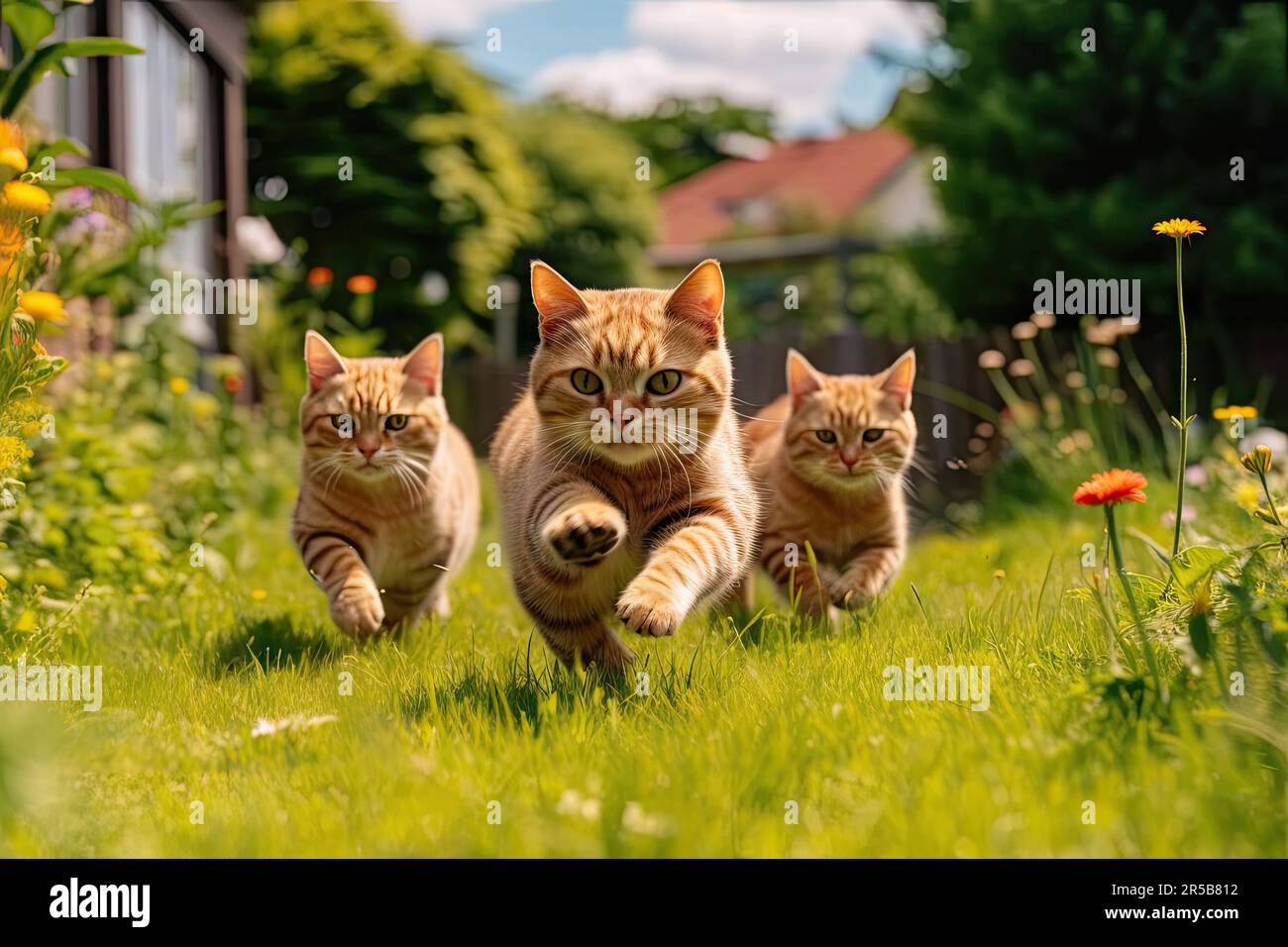 Trio of cats hi-res stock photography and images - Alamy