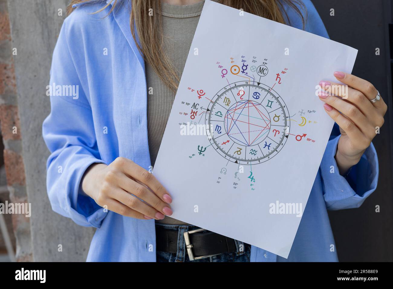 Astrological analysis and close-up portrait of a girl. Astrology: the ...