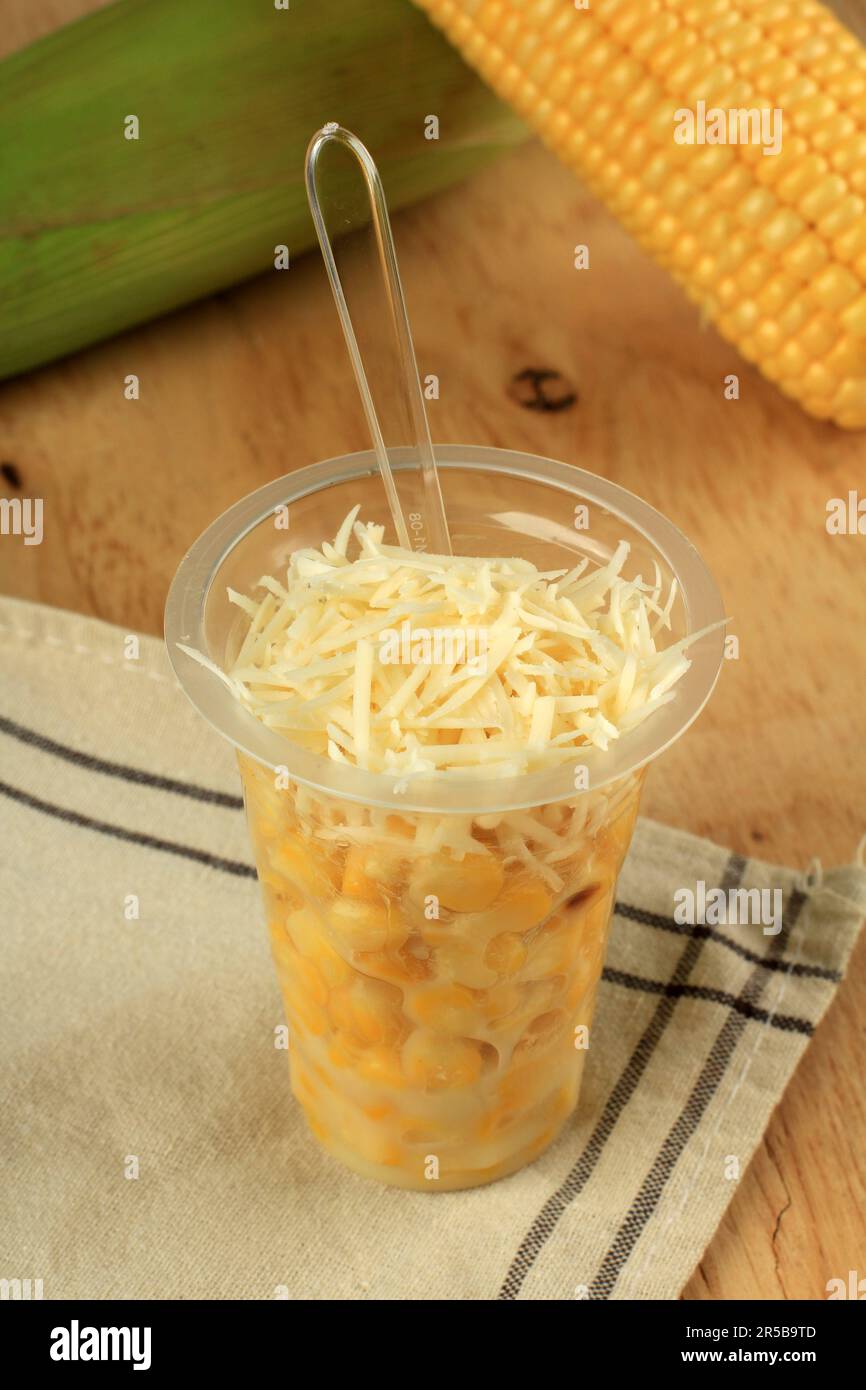 Jasuke or Jagung Susu Keju, Traditional Indonesian Snack, Steamed Sweet ...