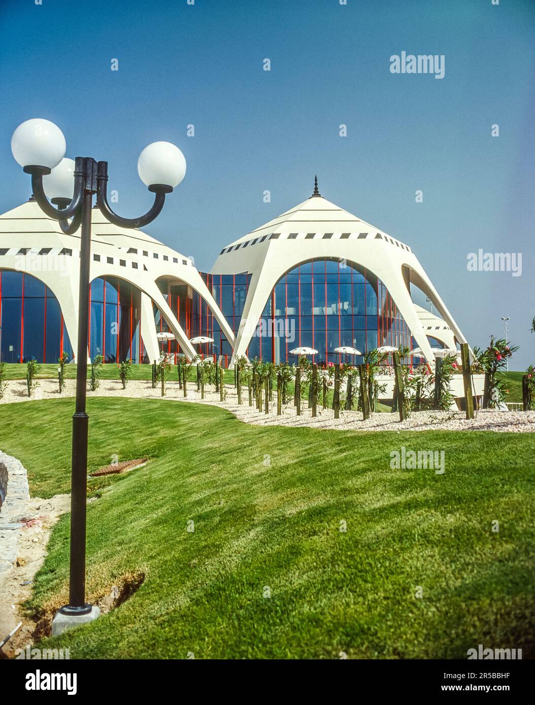 The Dubai Emirates Golf Club around 1998 with architecture to resemble ...