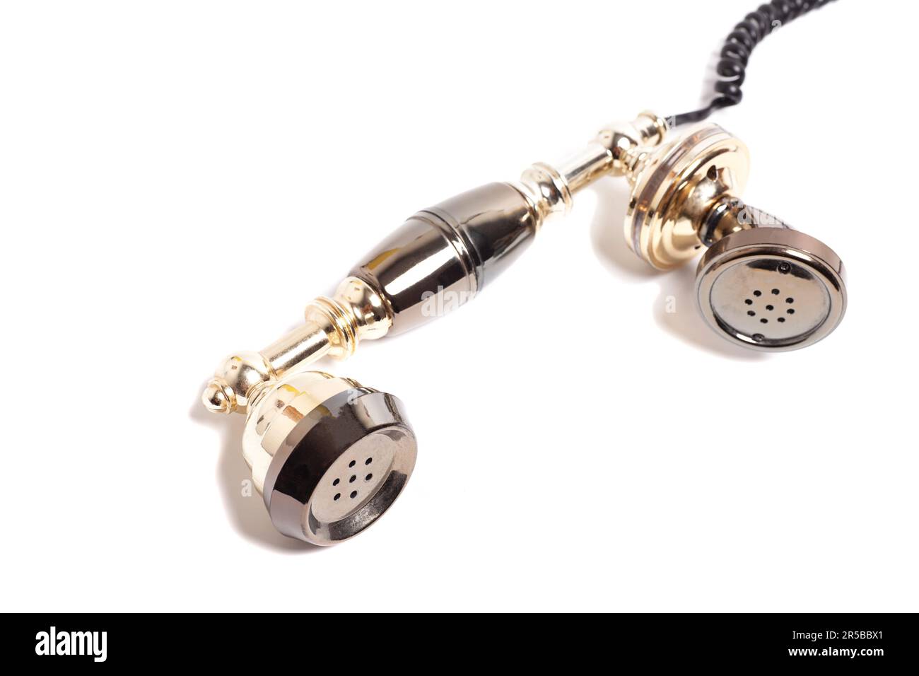 Vintage telephone receiver isolated on white background Stock Photo - Alamy