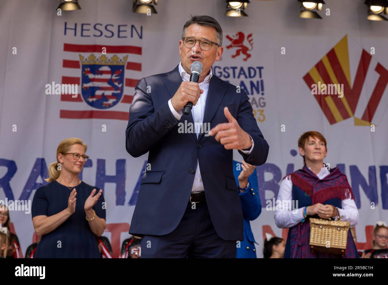 Pfungstadt, Germany. 02nd June, 2023. Boris Rhein (CDU), Minister ...